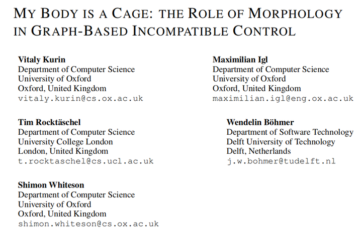 论文分享：My Body is a Cage: the Role of Morphology in Graph-Based ...