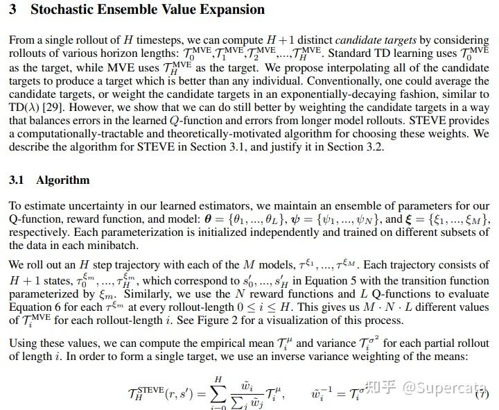 MBRL06:Sample-Efficient Reinforcement Learning with Stochastic Ensemble Value Expansion - 知乎