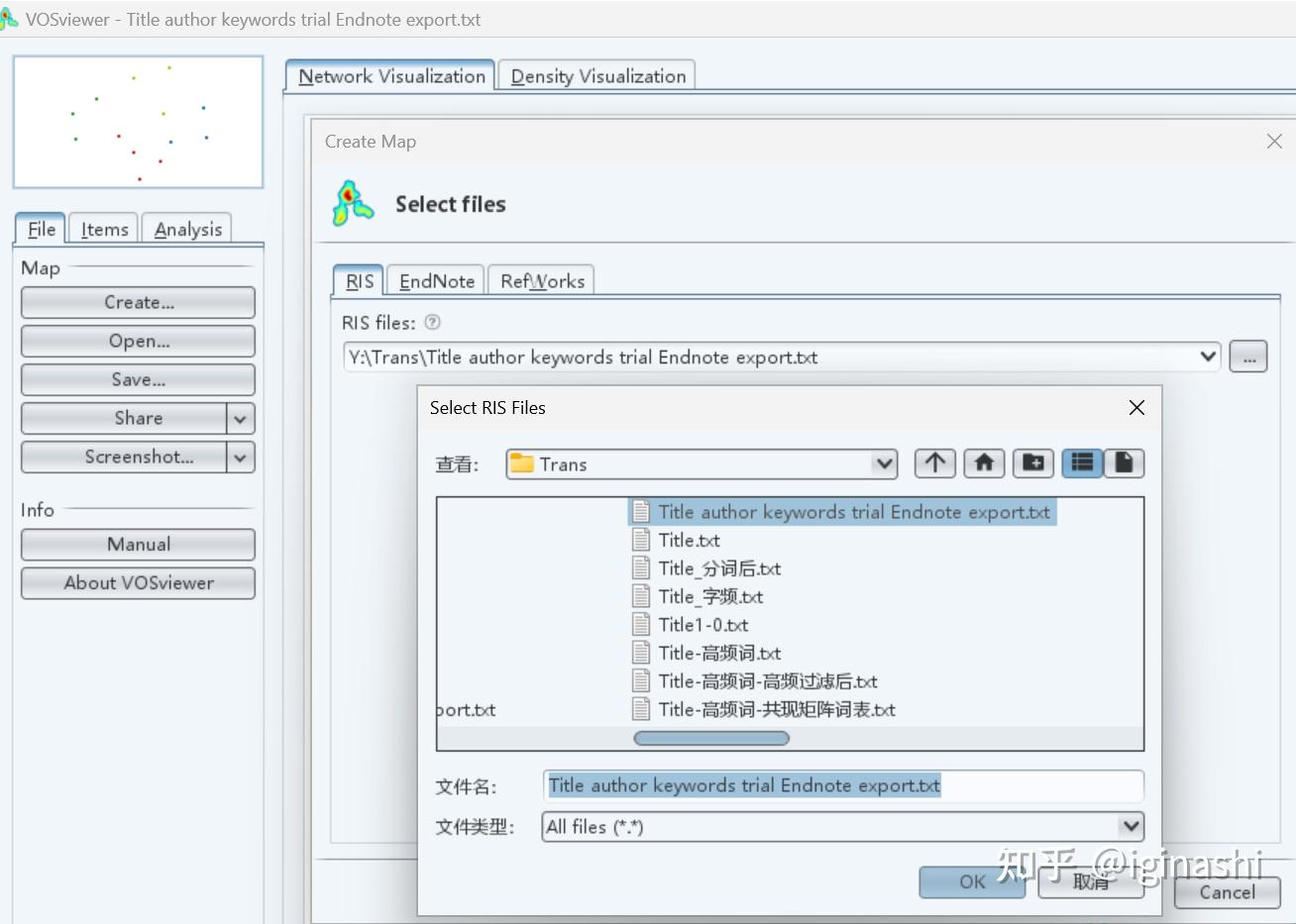 VOSviewer Endnote Excel制作作者关系图 关键词共现图 - 知乎