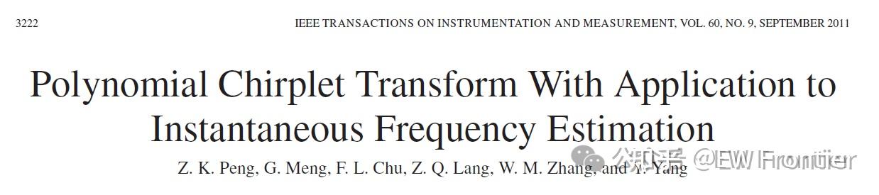 【时频变换】多项式Chirplet变换（PCT）及其在瞬时频率估计中的应用【附MATLAB代码】 - 知乎