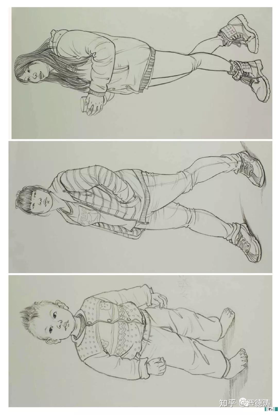 速写 | 线性速写人物动态临摹参考素材图片 - 知乎