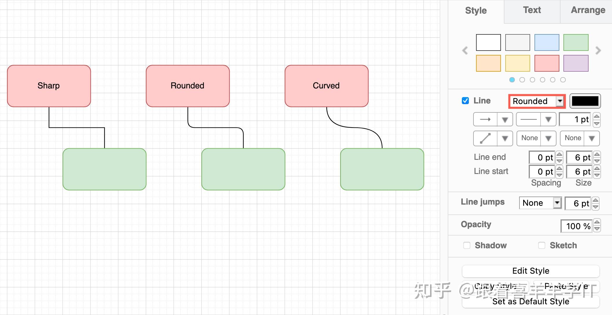 drawio连接线的样式设置 - 知乎