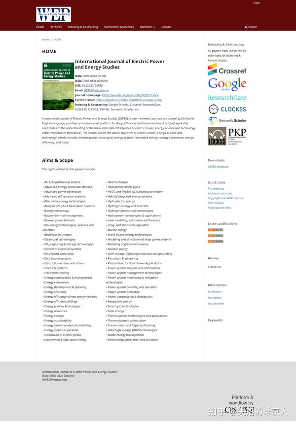 WEP Warwick Evans Publishing (WEP) 旗下英文普刊 期刊征稿 - 知乎