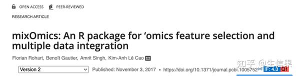 一个R包搞定多组学分析？mixOmics-多组学数据联合分析以及可视化的高逼格工具包！ - 知乎