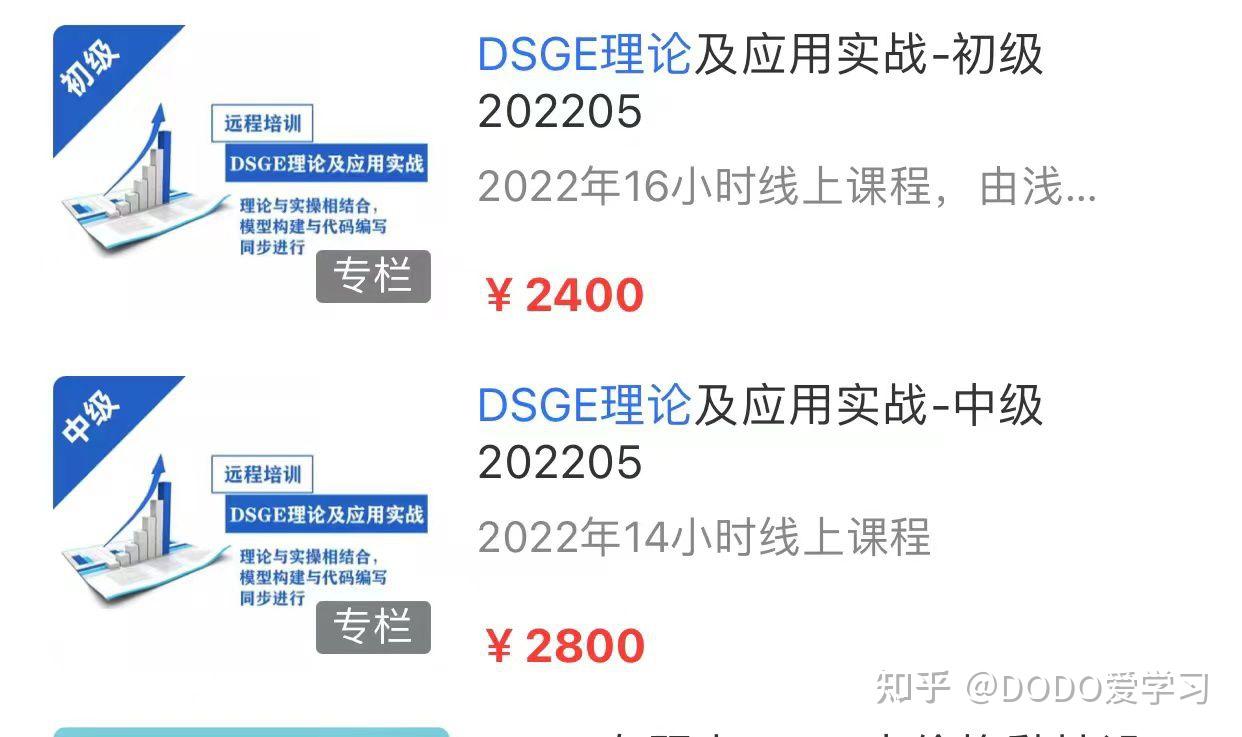 DSGE系列初中高阶段全套课程分享 - 知乎