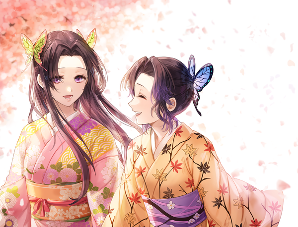 动漫壁纸and美图 鬼灭之刃 第一弹 蝴蝶忍、香奈惠、香奈乎 知乎