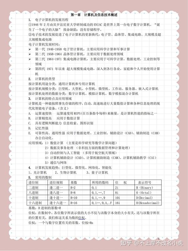 超详细 大学计算机基础超详细知识点总结 知乎