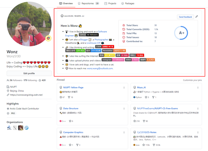 用 Shields.io 数据牌 + GitHub 统计卡片美化你的 GitHub profile - 知乎