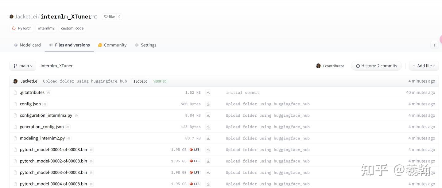 HuggingFace模型上传全攻略：从本地训练internlm_XTuner个人小助手到平台共享 - 知乎