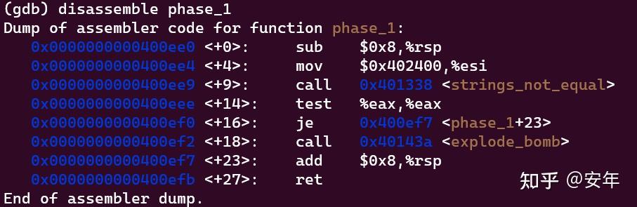 CMU15-213/CS:APP(深入理解计算机系统) | Lab2： Bomb Lab - 知乎