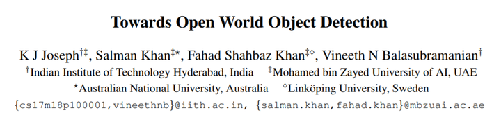 Towards Open World Object Detection - 知乎