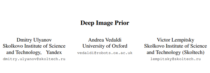 Deep Image Prior : 一张图实现图像去噪、超分辨率和修补等任务 - 知乎