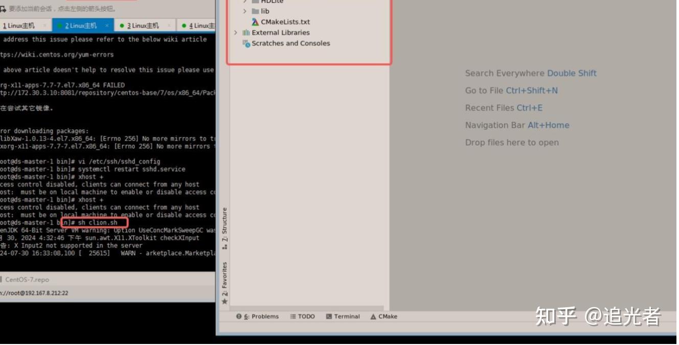 解决Centos7 Clion启动Can't connect to X11 window server using '0.0' as the value of the DISPLAY ...