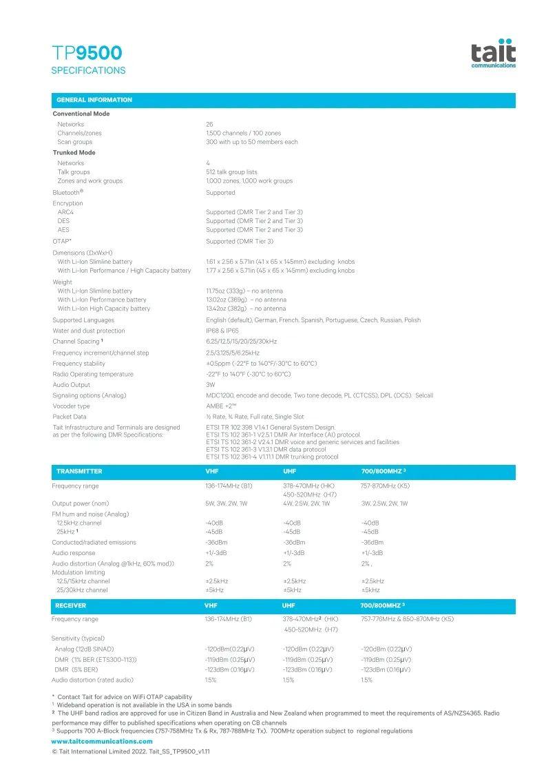 海外优品 | 支持DMR集群，做最坚固的无线电台TP9500（附官方彩页） - 知乎