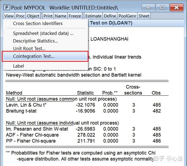 Eviews面板协整检验 - 知乎