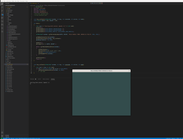 LINUX笔记： FEDORA 36/37 用 VSCODE 拼凑出“超长”命令行来跑 GLEW 的 HELLO WORLD - 知乎