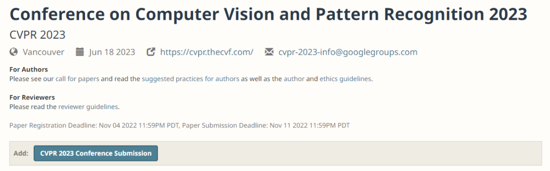 CVPR2023开放注册! 注册与提交流程参考(附交流群) - 知乎