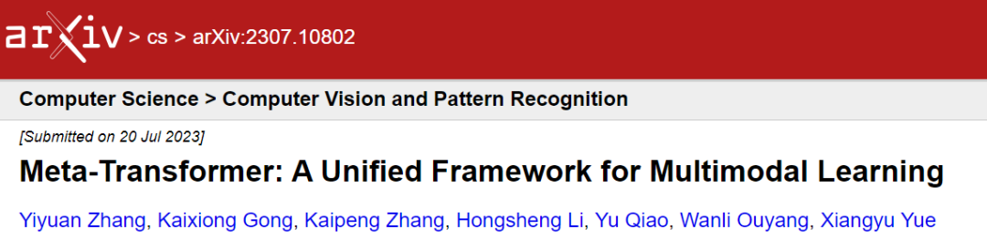 港中大团队设计多模态学习框架Meta-Transformer，实现同时处理12种模态统一学习 - 知乎