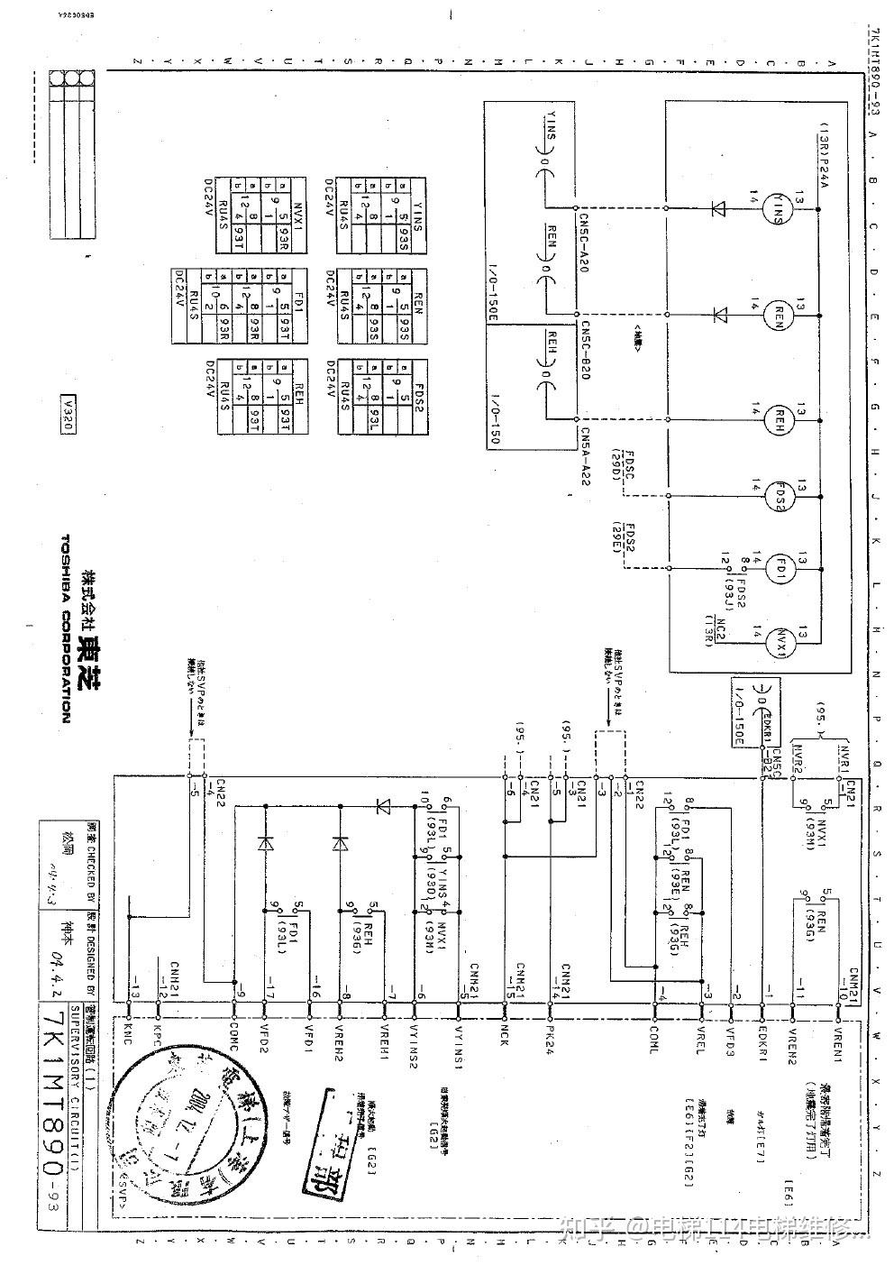 东芝CV320电梯电气原理图接线图 - 知乎