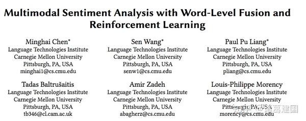 【略读+翻译】Multimodal Sentiment Analysis with Word-Level Fusion andReinforcement Learning - 知乎
