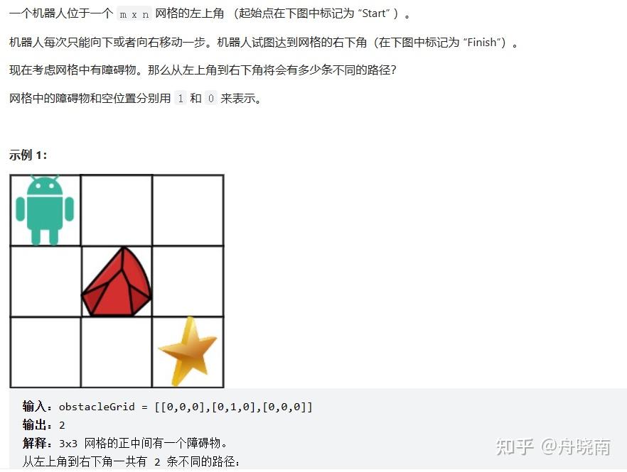 算法第四十二题：不同路径ii，动态规划，leetcode编号63，难度中等 知乎 3769