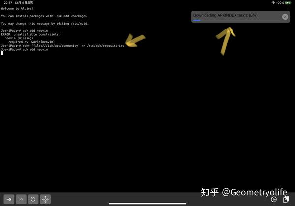 iSH，iPad/iPhone移动开发终端使用教程3（如何安装Linux，App Store版） - 知乎