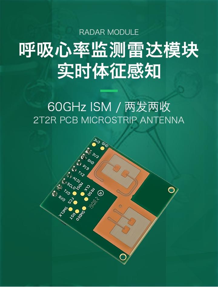 60GHz人体呼吸心率检测雷达模块 两发两收检测精度90% - 知乎