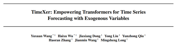 AI论文速读 | TimeXer：让 Transformer能够利用外部变量进行时间序列预测 - 知乎