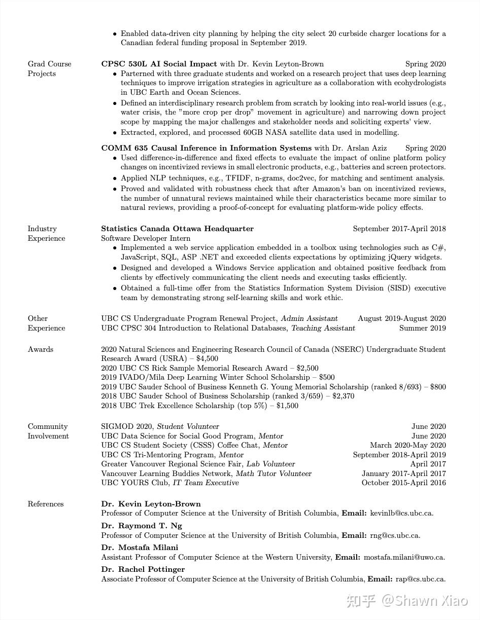 申请经验 DIY申请CV简历怎么写（CV/Resume） - 知乎