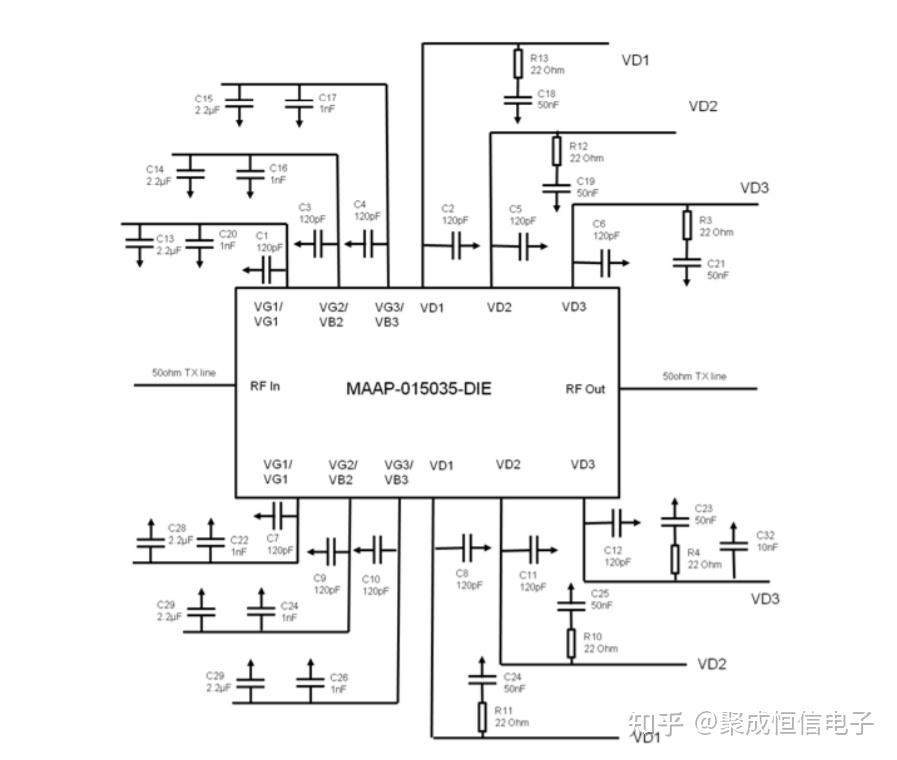 MAAP-015035-DIE是一款三级 8.5 - 11.5 GHz GaAs pHEMT MMIC 功率放大器 - 知乎