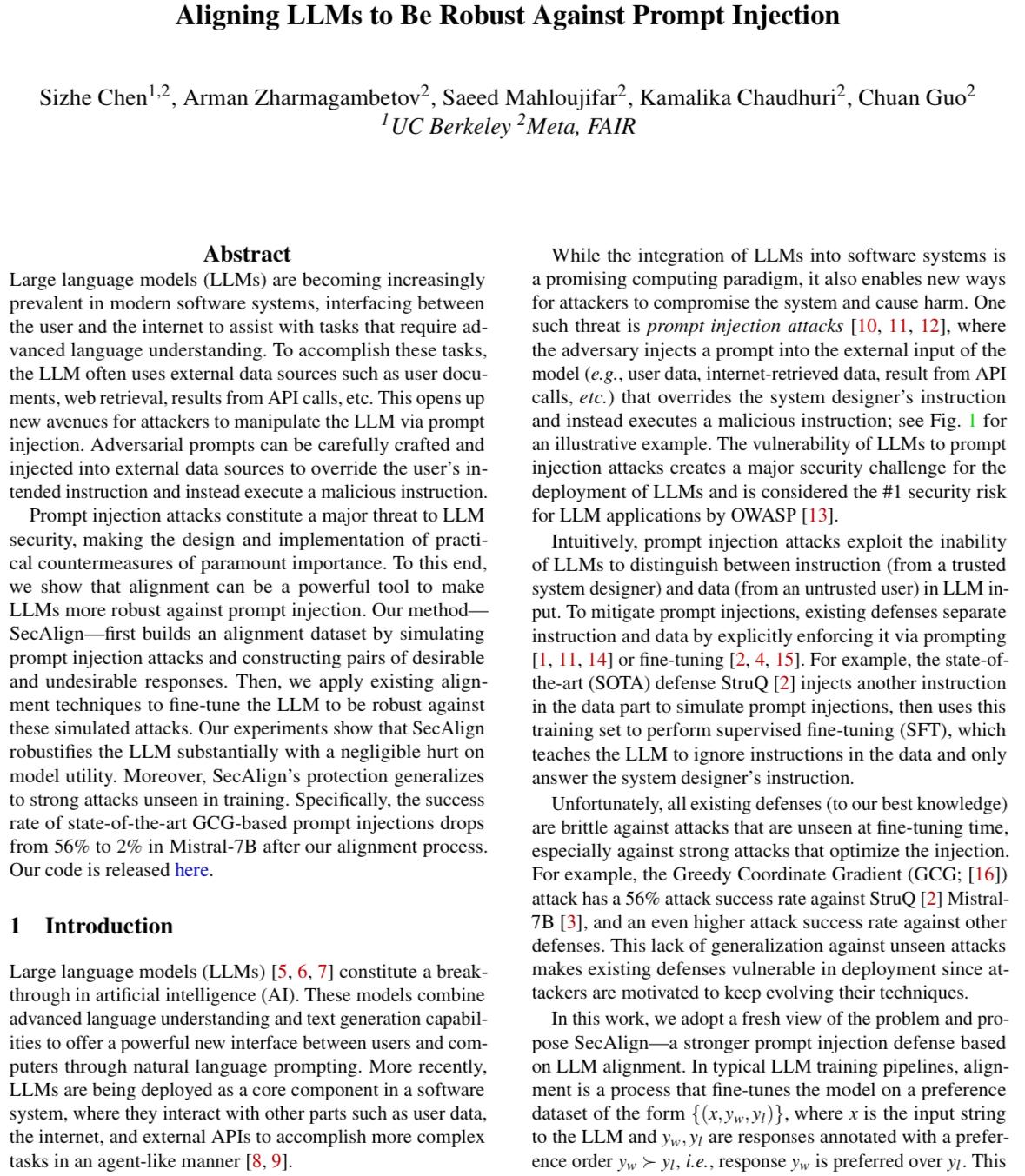 AI security论文：prompt injection defense - 知乎
