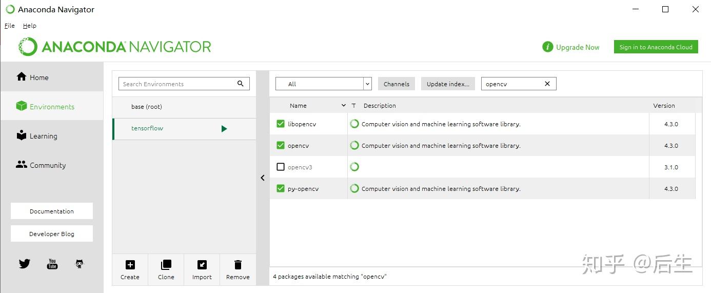 Anaconda下配置Tensorflow、OpenCV - 知乎