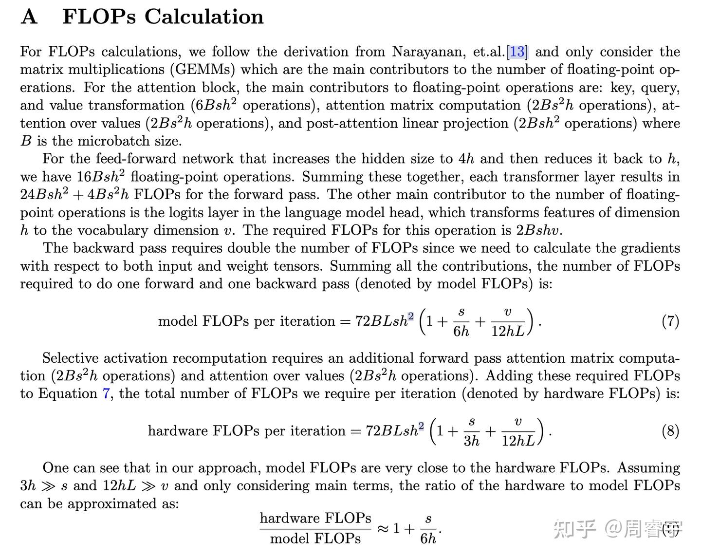 LLM FLOPs估算 - 知乎