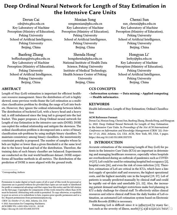[CIKM 2022] 基于深度有序神经网络的ICU重症监护病人住院时长预测 - 知乎