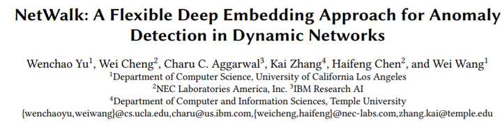 NetWalk动态图下异常检测的表示学习 - 知乎
