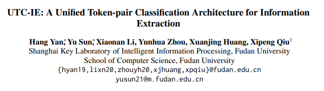 UTC-IE: A Unified Token-pair Classification Architecture for ...