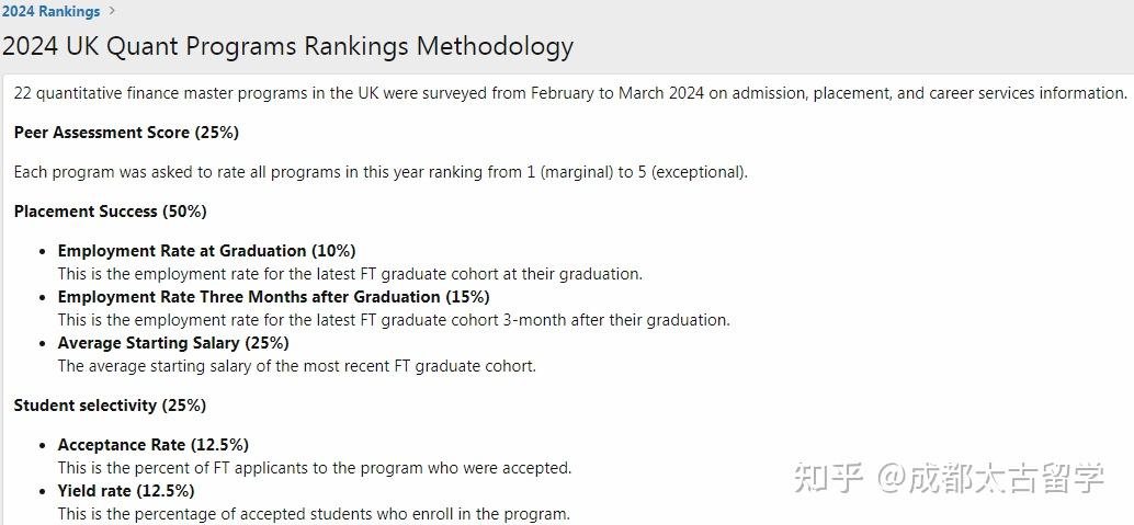 成都留学 | 2024年QuantNet英国量化硕士项目排名出炉，LSE没上榜！成都太古留学 - 知乎