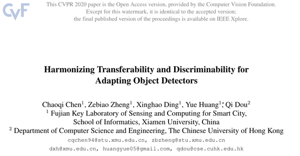 【阅读笔记】Harmonizing Transferability and Discriminability for Adapting Object Detectors - 知乎