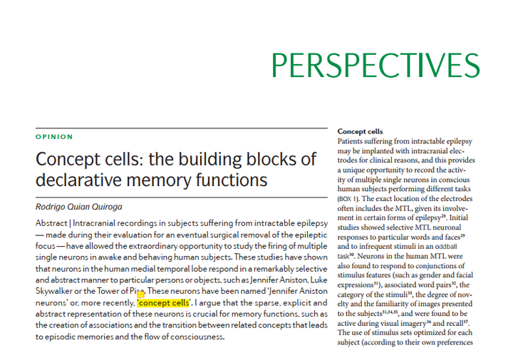 概念细胞 || Concept cells: the building blocks of declarative memory ...