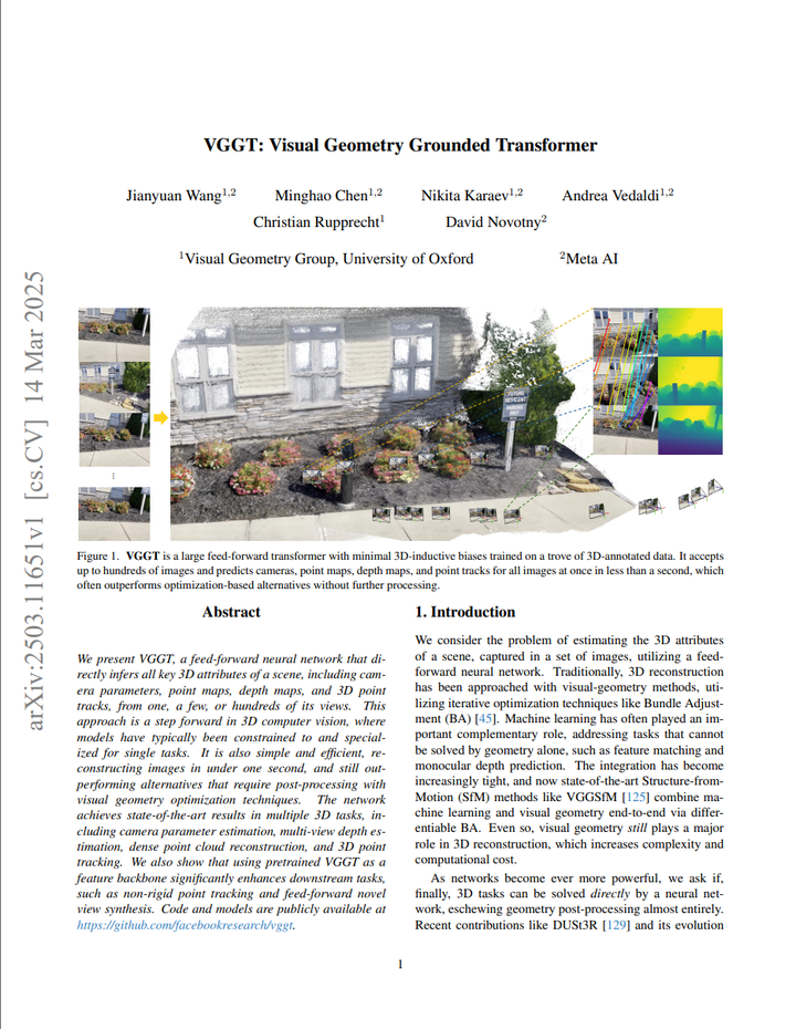 论文精读（2）| CVPR2025 | VGGT：用一个Transformer搞定3D重建，速度、精度全面超越传统方法！ - 知乎
