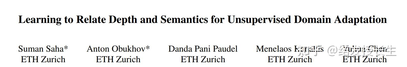 【Domain Adaptation】Learning to Relate Depth and Semantics for Unsupervised Domain Adaptation - 知乎