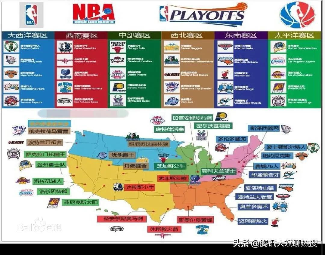 篮球知识科普：NBA美国职业篮球联赛，东西部和赛区分布你了解吗 - 知乎