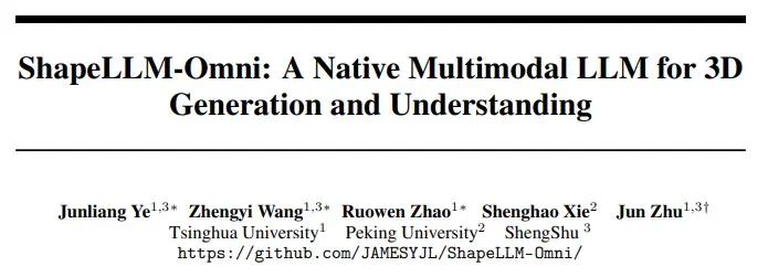ShapeLLM-omni：首个统一3D生成、理解和编辑的自回归多模态大模型来了！ - 知乎