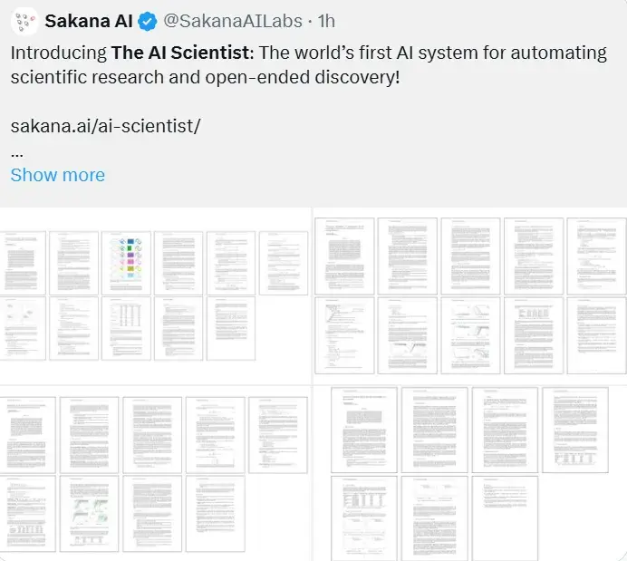 首个全自动科学发现AI系统，Transformer作者创业公司Sakana AI推出AI Scientist - 知乎