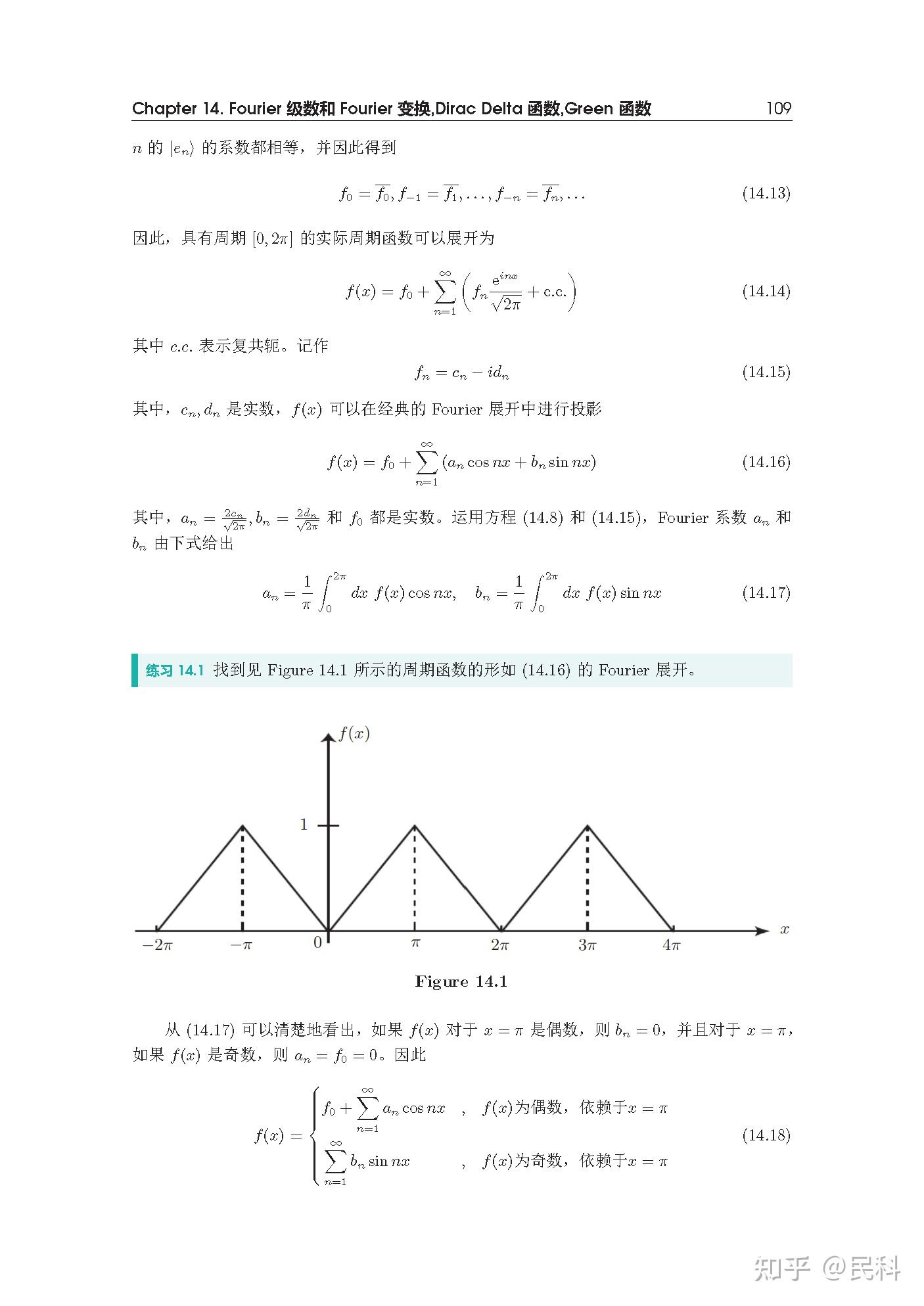 Chapter 14 Fourier级数和Fourier变换, Dirac Delta函数, Green函数 - 知乎