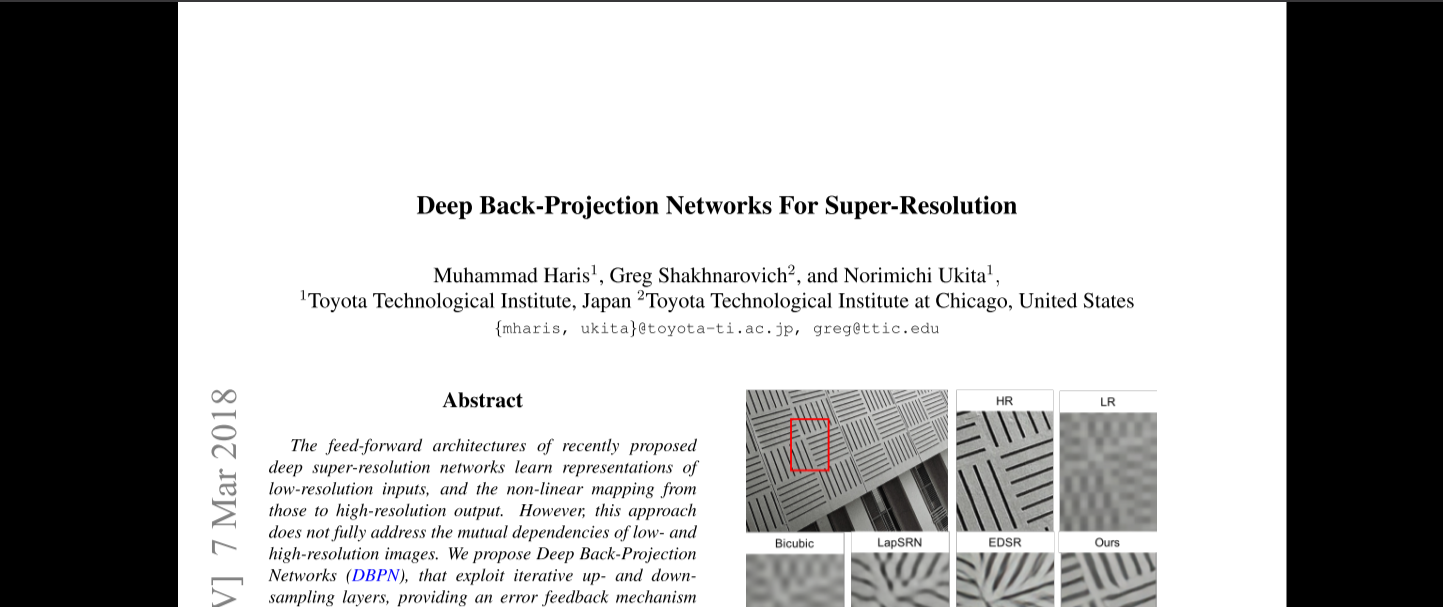 深度反向投影网络（DBPN）--通过Back-Projection来超分辨率的新方法 - 知乎