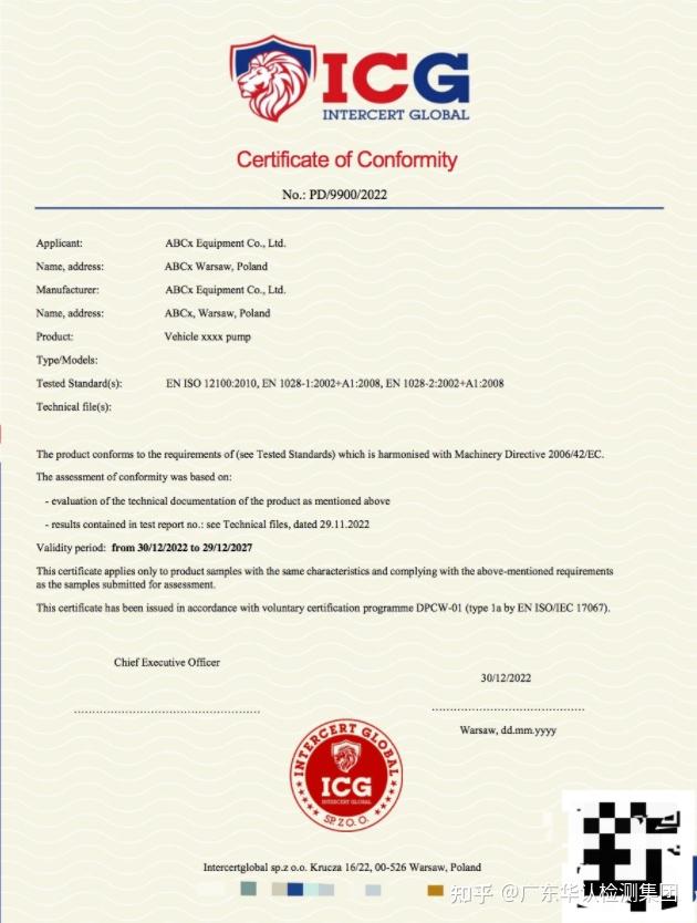 公告号CE认证 波兰ICR实验室NB2703 - 知乎