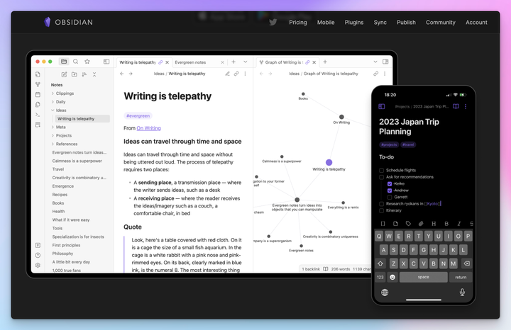 笔记软件 Obsidian 使用教程 & 学习资源汇总：从入门到精通 - 知乎