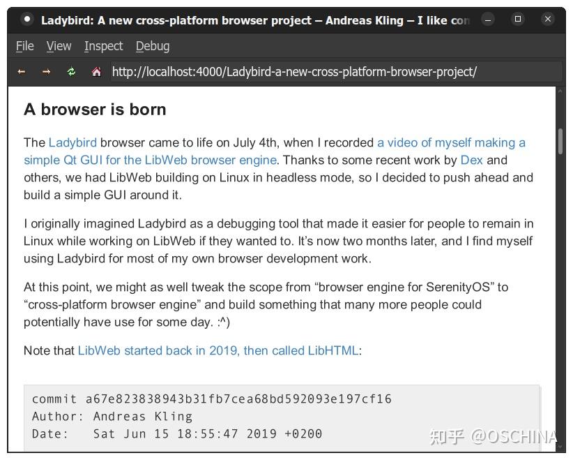 SerenityOS 作者新作品：跨平台 Web 浏览器 Ladybird - 知乎