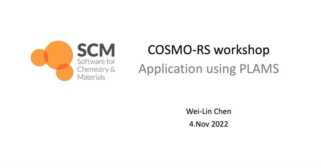 AMS开发组COSMO-RS/COSMO-SAC中文讲座视频 - 知乎